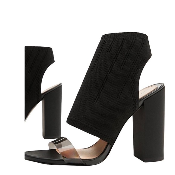 Zara | Shoes | Zara Stretch Knit Block Heel Sandals | Poshmark